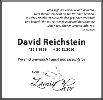 Traueranzeigen von David Reichstein | Nordbayerischer Kurier